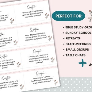 104 Christian Conversation Cards, Christian Discussion, Church ...