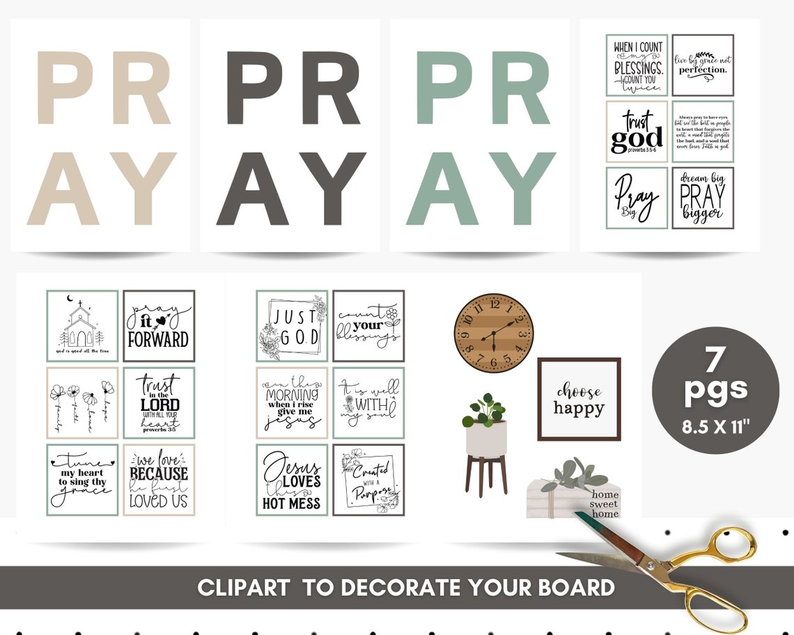 Printable Prayer Board Kit, Prayer Cards, Scripture Cards, Praise and ...