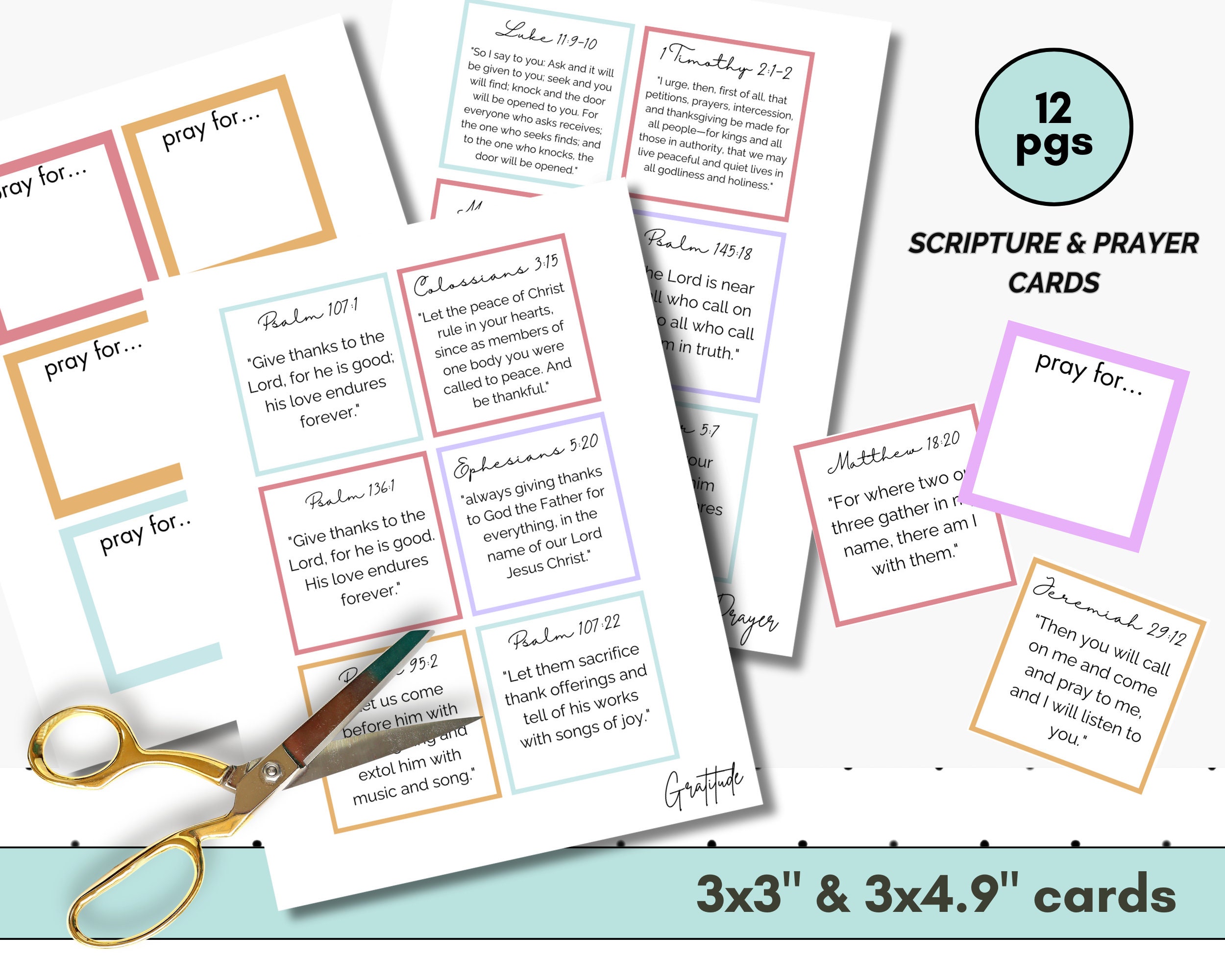 Printable Prayer Board Kit, Prayer Cards, Scripture Cards, Praise and ...