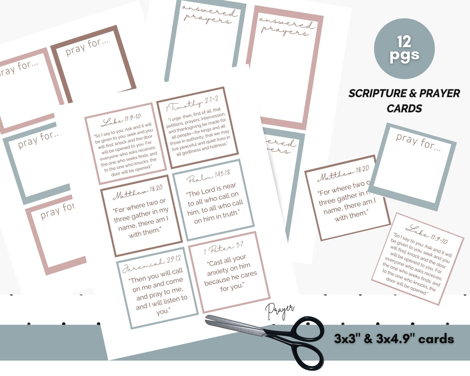 Printable Prayer Board Kit, Scripture Cards (PDF Download) - Etsy