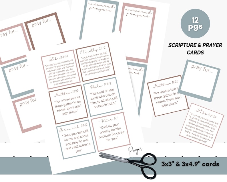 Printable Prayer Board Kit, Prayer Cards, Scripture Cards, Praise and ...