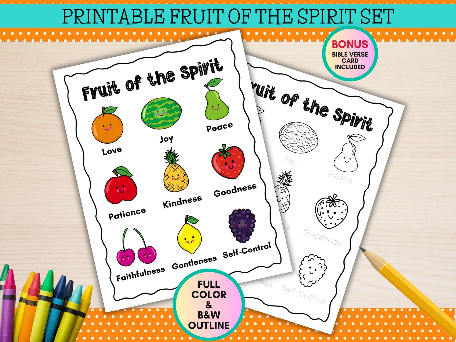 Printable Fruit of the Spirit BUNDLE, Fruits of the Spirit Activity ...