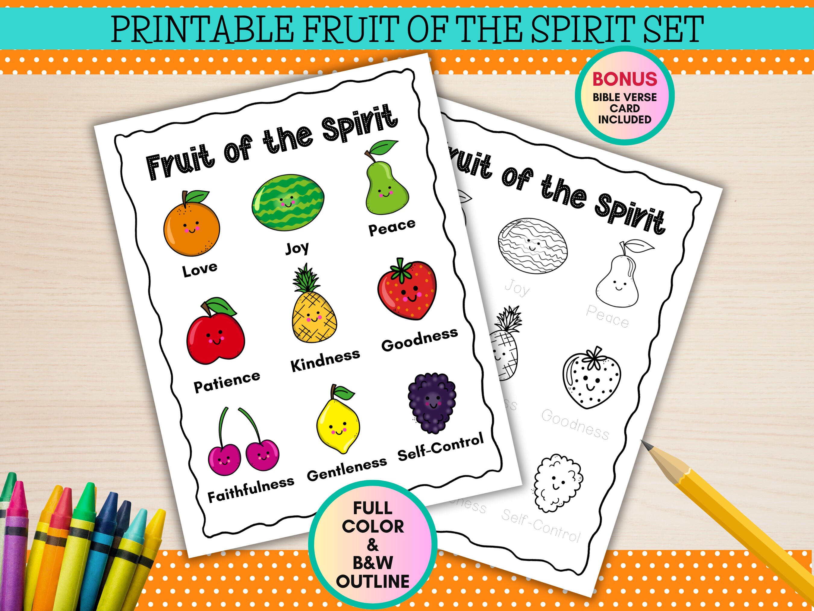 Printable Fruit of the Spirit BUNDLE, Fruits of the Spirit Activity ...