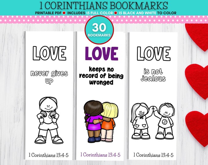 Printable Bible Verse Bookmarks | Bible Verses About Love | Kids Bible ...