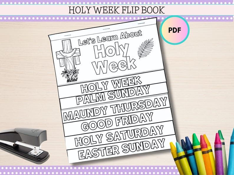 Holy Week Flip Book, Kids Sunday School Craft (PDF Download) - Etsy