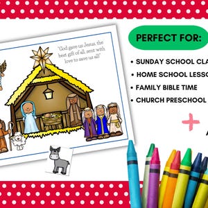 Printable Nativity Craft for Kids, Build a Nativity Craft, Christian ...