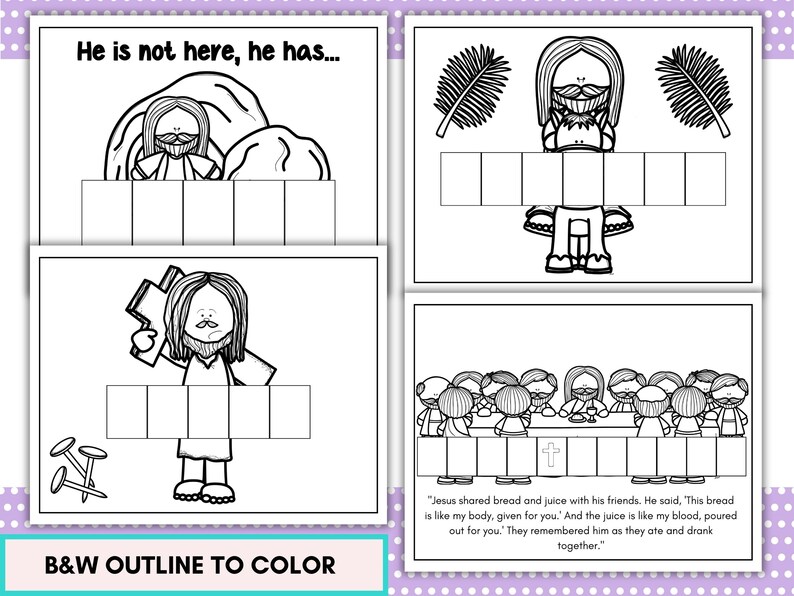 Printable Holy Week Cut & Paste Activity, Holy Week Craft, Christian ...