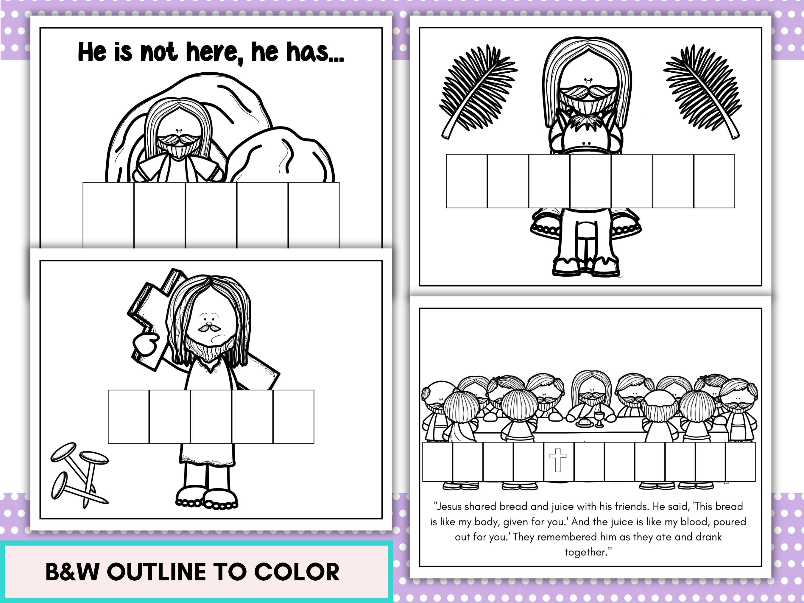 Printable Holy Week Cut & Paste Activity, Holy Week Craft, Christian ...