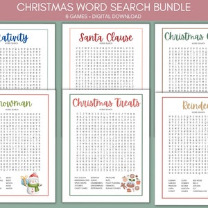Christmas Word Search Bundle, Holiday Word Searches, Nativity Word ...
