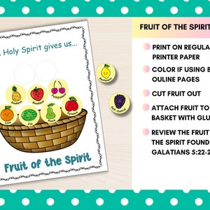 Printable Fruit of the Spirit BUNDLE, Fruits of the Spirit Activity ...