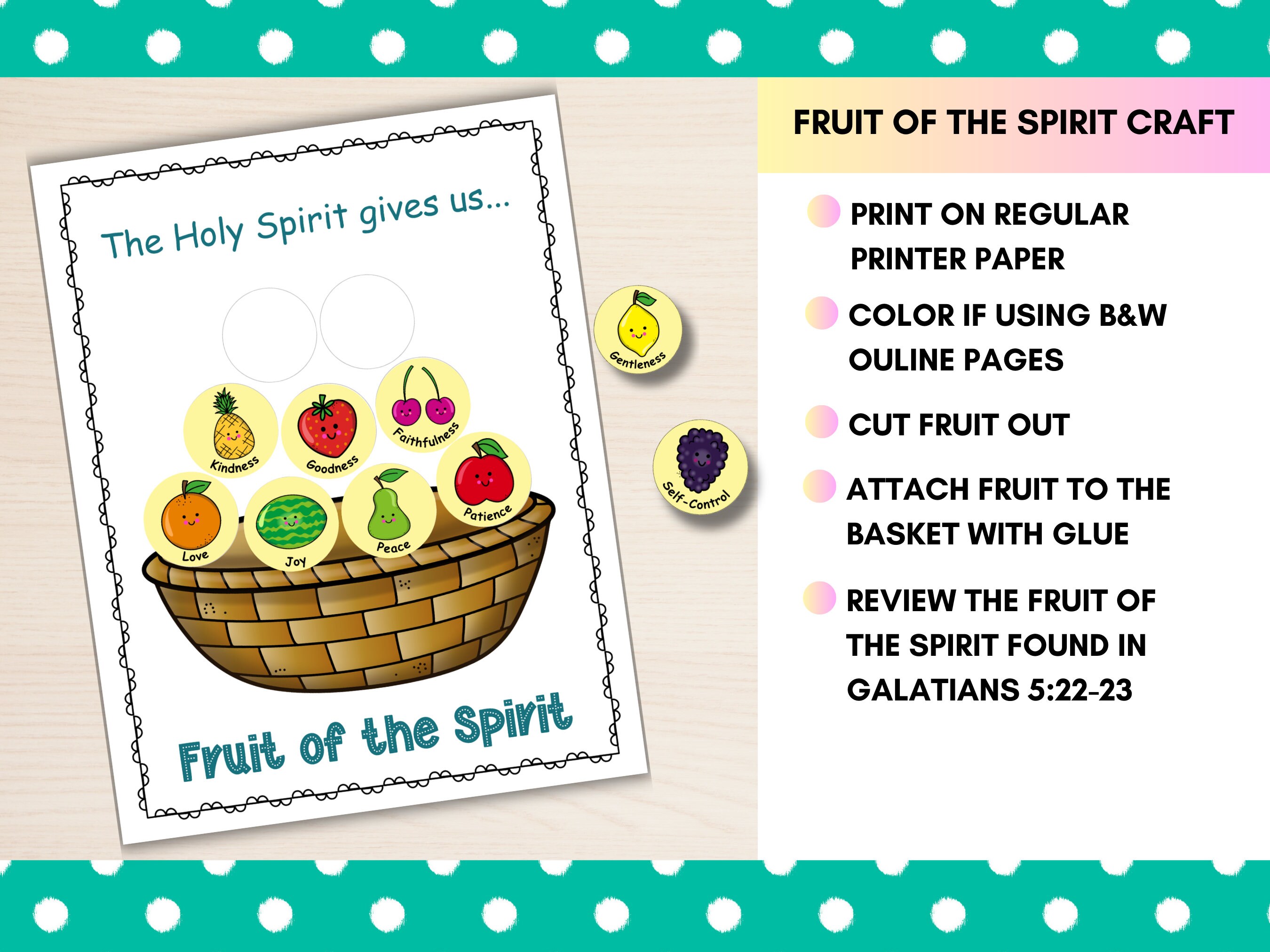Printable Fruit of the Spirit BUNDLE, Fruits of the Spirit Activity ...