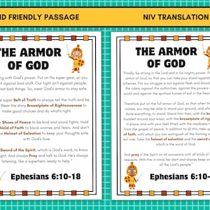 The Armor of God Printable Poster Set, Christian Preschool Printable ...