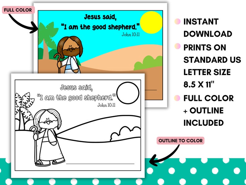 Good Shepherd Bible Craft for Kids, Christian Preschool Printable (PDF ...