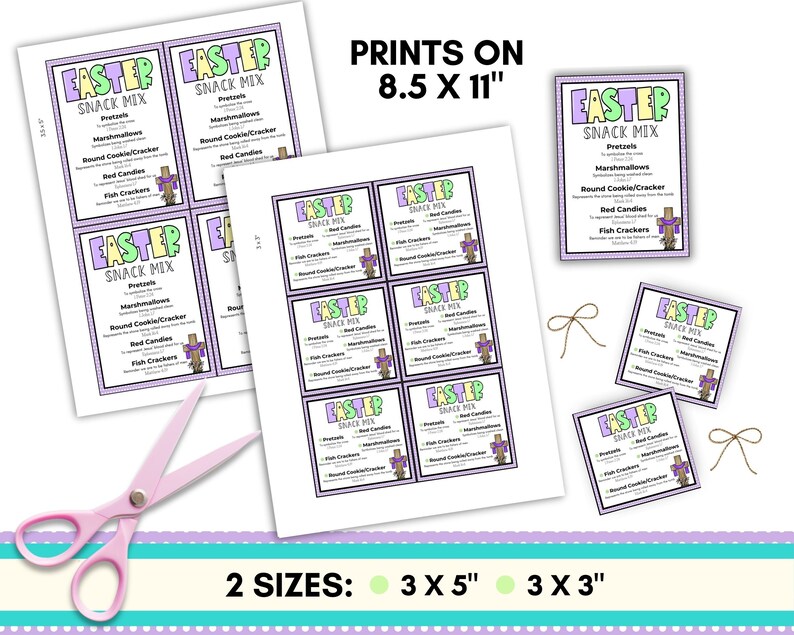 The Easter Story Snack Mix Tags, Printable Resurrection Story Snack Mix ...