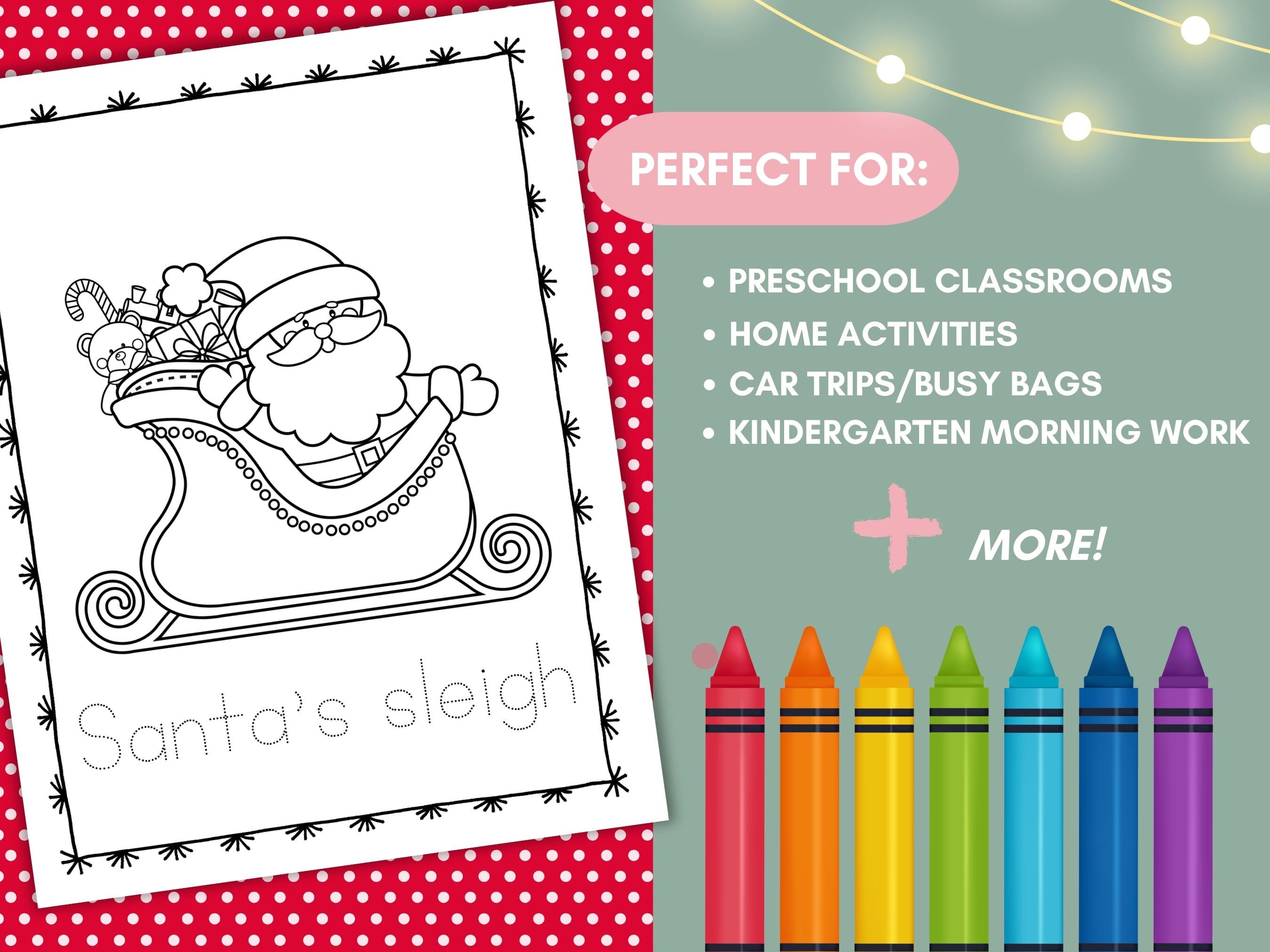 Christmas Words Tracing & Coloring Pages, Letter Tracing Practice - Etsy