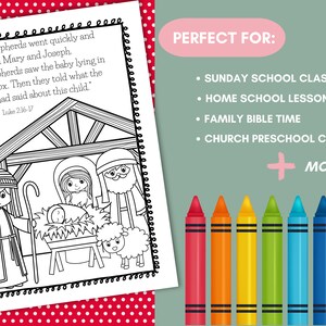 Nativity Coloring Pages for Kids With Verses, Christmas Story Printable ...