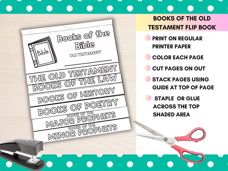 Old Testament Books of the Bible Printable Flip Book, Books of the ...