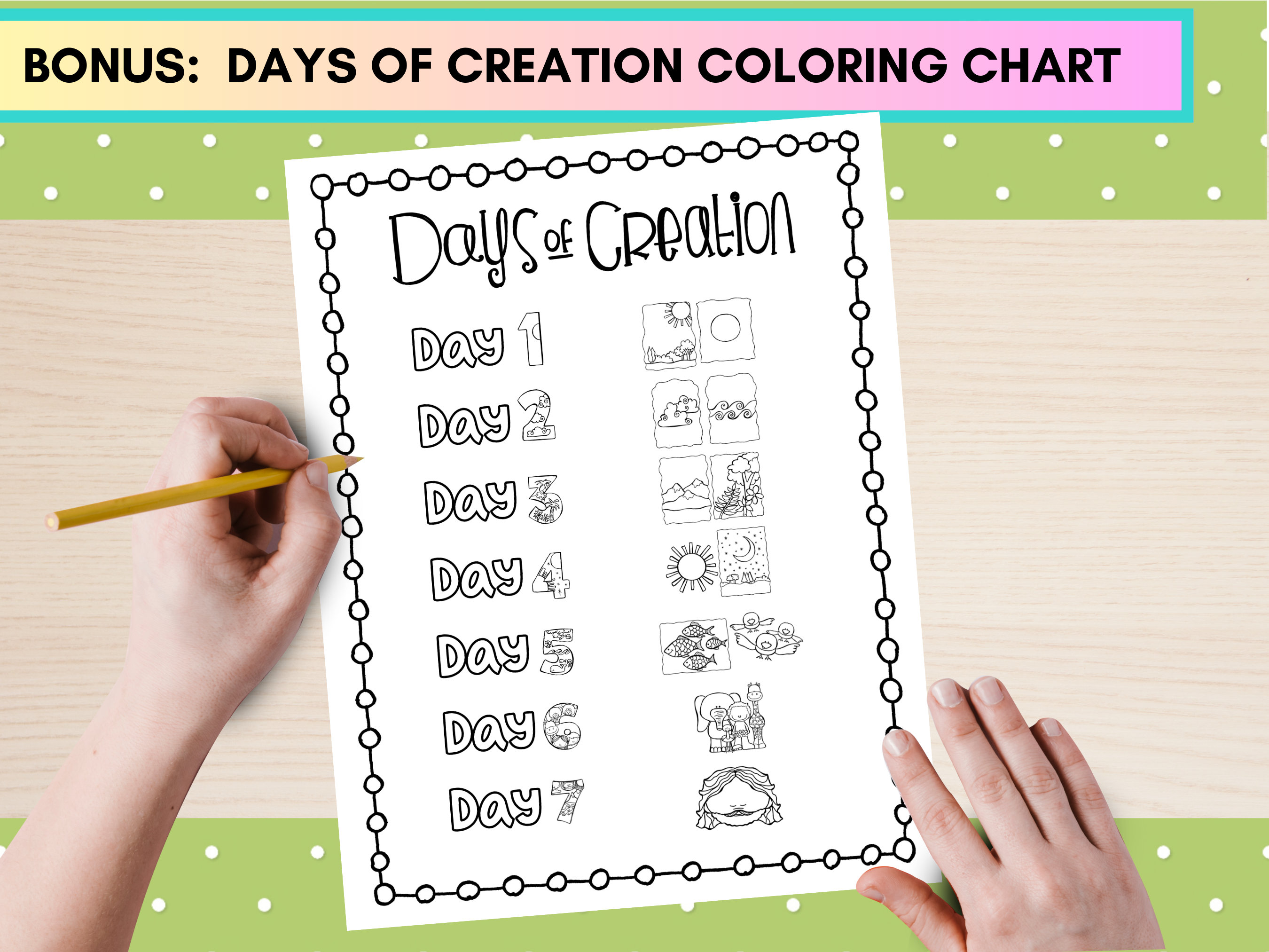Printable Days of Creation Decoder Wheel Riddles for Kids, Creation ...