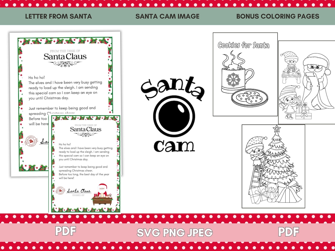 Santa Cam Letter & SVG Bundle, Printable Letter From Santa Claus - Etsy