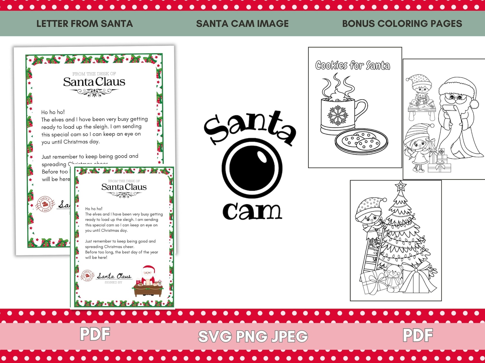 Santa Cam Letter & SVG Bundle, Printable Letter From Santa Claus - Etsy