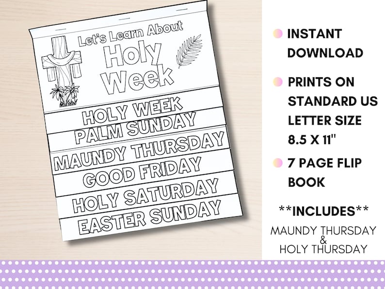Holy Week Flip Book, Kids Sunday School Craft (PDF Download) - Etsy UK