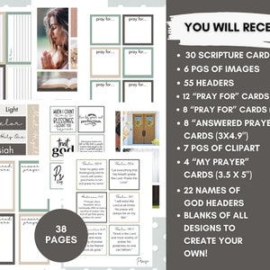 Printable Prayer Board Kit, Prayer Cards, Scripture Cards, Praise and ...