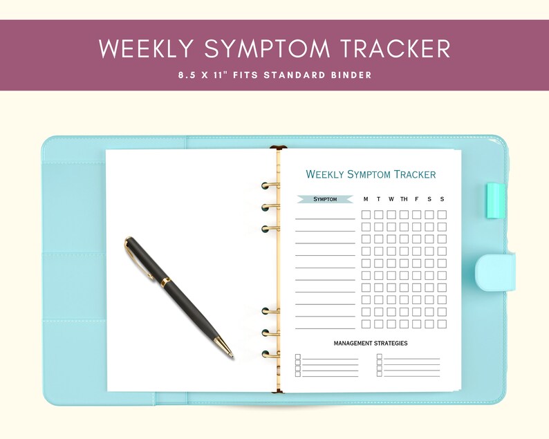 Simple Weekly Symptom Tracker Printable Symptom Tracker - Etsy