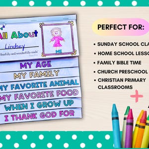 All About Me Printable Flip Book With Scriptures, Bible Craft for Kids ...