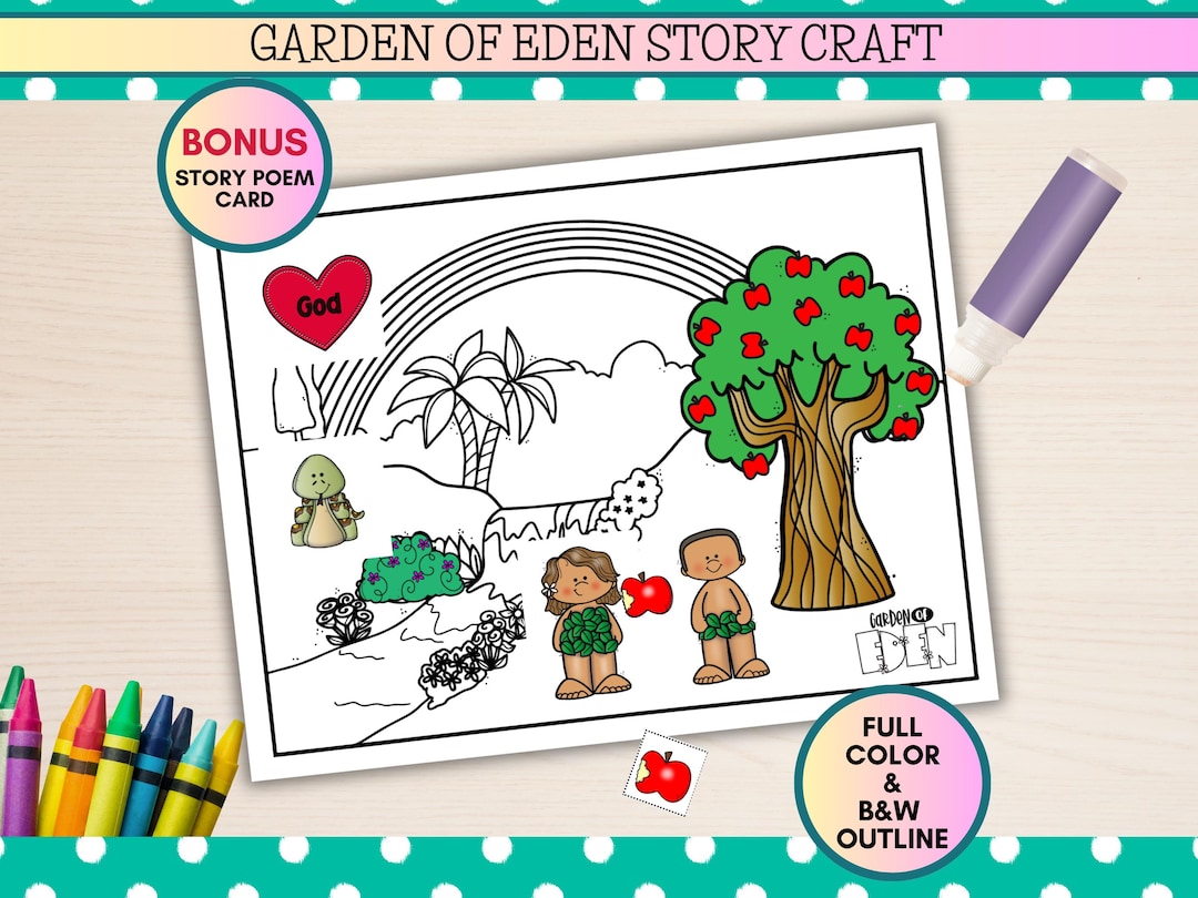 Printable Garden of Eden Craft for Kids, Adam and Eve Craft, Sunday ...