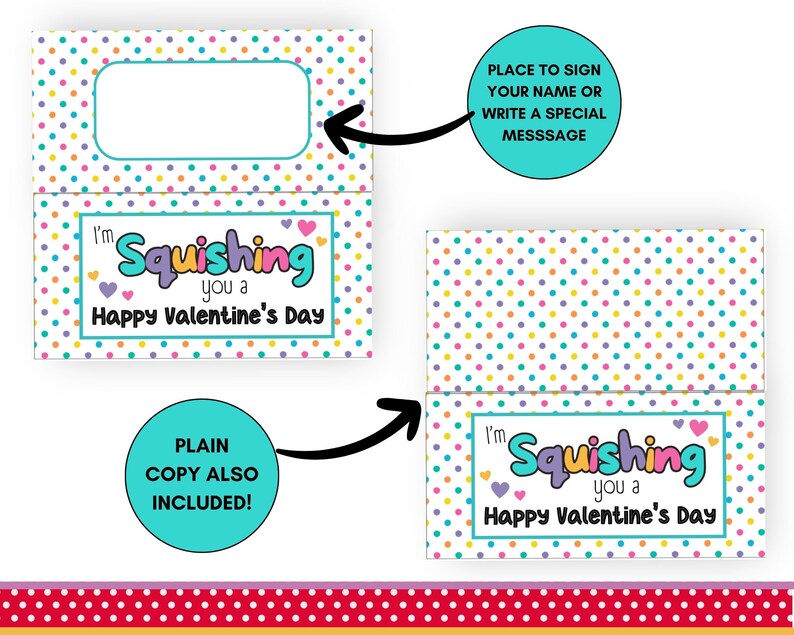 Printable Valentine's Day Squishy Gift Bag Topper, Squishies Valentine ...