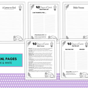 40 Days of Lent Calendar for Kids, Lent Journal for Kids, Printable ...