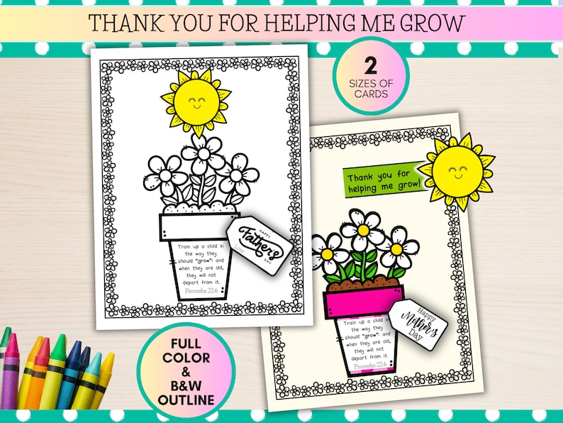 Printable Thank You Coloring Card Craft for Kids, Mothers Day Bible ...