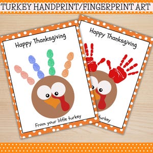 Turkey Handprint Art, Thanksgiving Keepsake Craft (PDF) - Etsy
