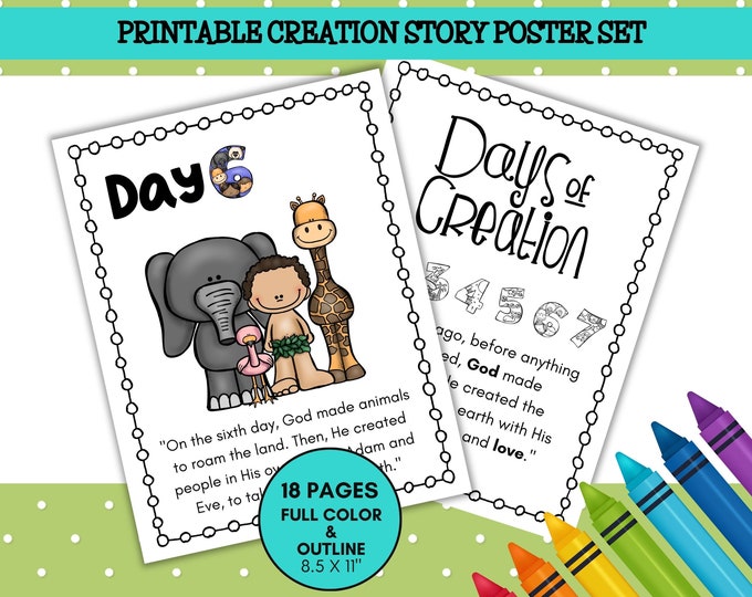 Days of Creation Matching Game for Kids, Christian Preschool Printables ...