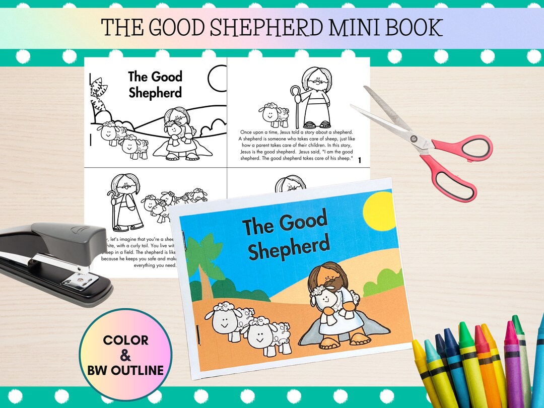 The Good Shepherd Bible Mini Book, Jesus Shepherd, Bible Craft for Kids ...