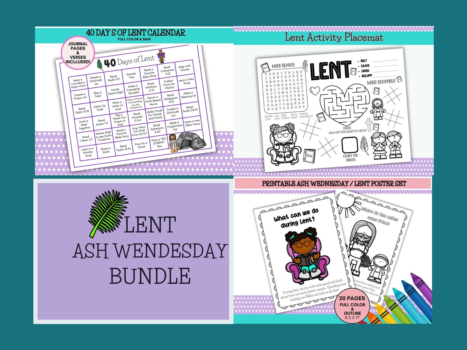 Ash Wednesday Activity Bundle, Christian Lent Printable Activities ...