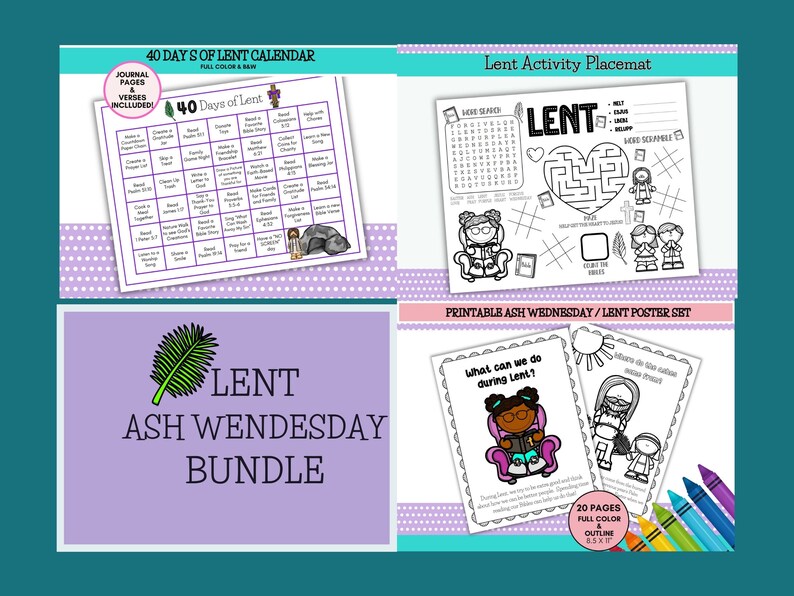 Ash Wednesday Activity Bundle, Christian Lent Printable Activities ...
