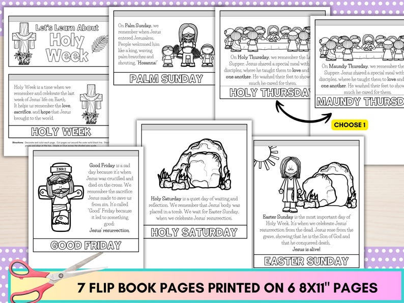 Holy Week Flip Book, Kids Sunday School Craft (PDF Download) - Etsy UK