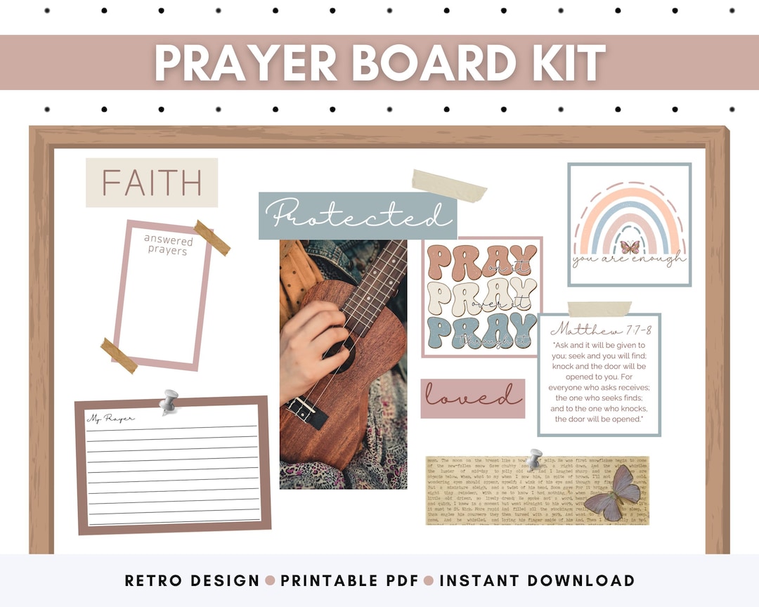 Printable Prayer Board Kit, Prayer Cards, Scripture Cards, Praise and ...