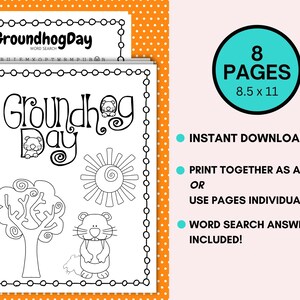 Printable Groundhog Day Activity Book, Groundhog Day Activities for ...