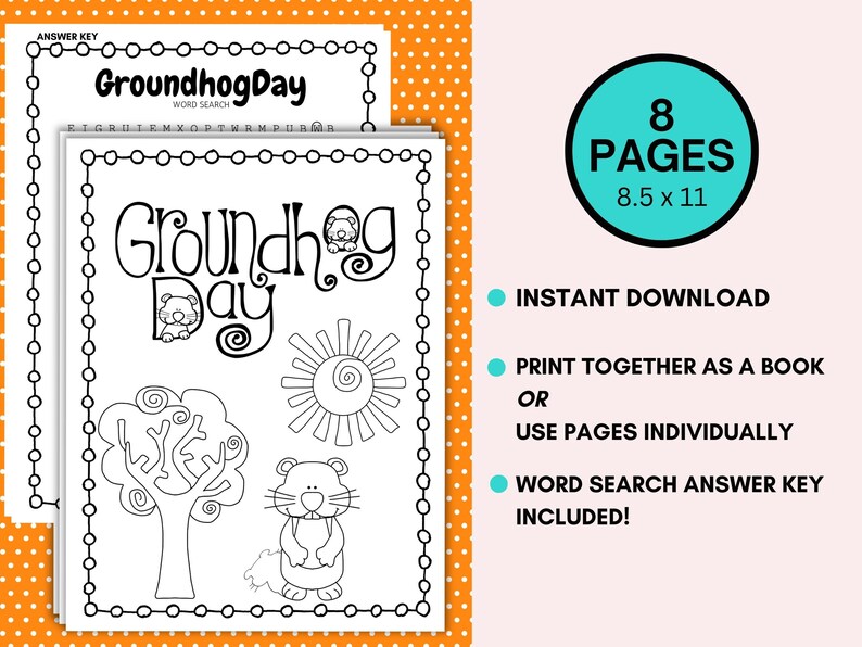 Printable Groundhog Day Activity Book, Groundhog Day Activities for ...