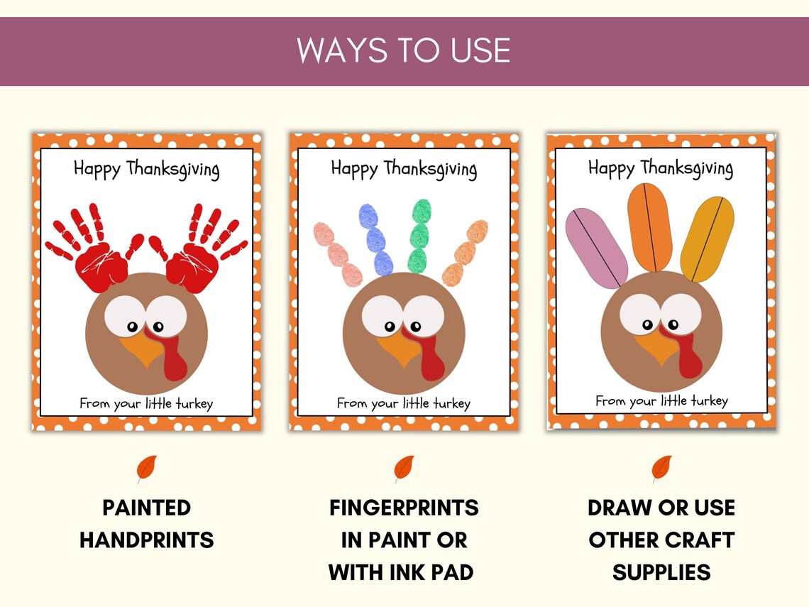 Turkey Handprint Art, Thanksgiving Handprint Craft, Keepsake Handprint ...