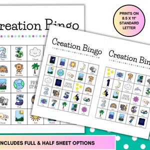 50 Card Printable Creation Story Bingo, Bible Bingo, Bible Games for ...