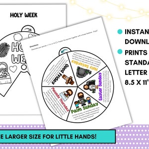 Printable Holy Week Spinner Craft for Kids, Easter Story Wheel ...