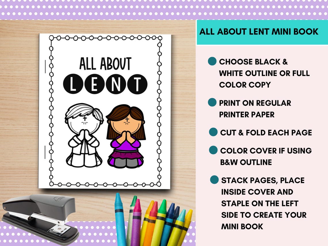 All About Lent Mini Book, Ash Wednesdaycraft, Lent for Kids, Sunday ...