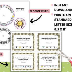 Printable Days of Creation Decoder Wheel Riddles for Kids, Creation ...