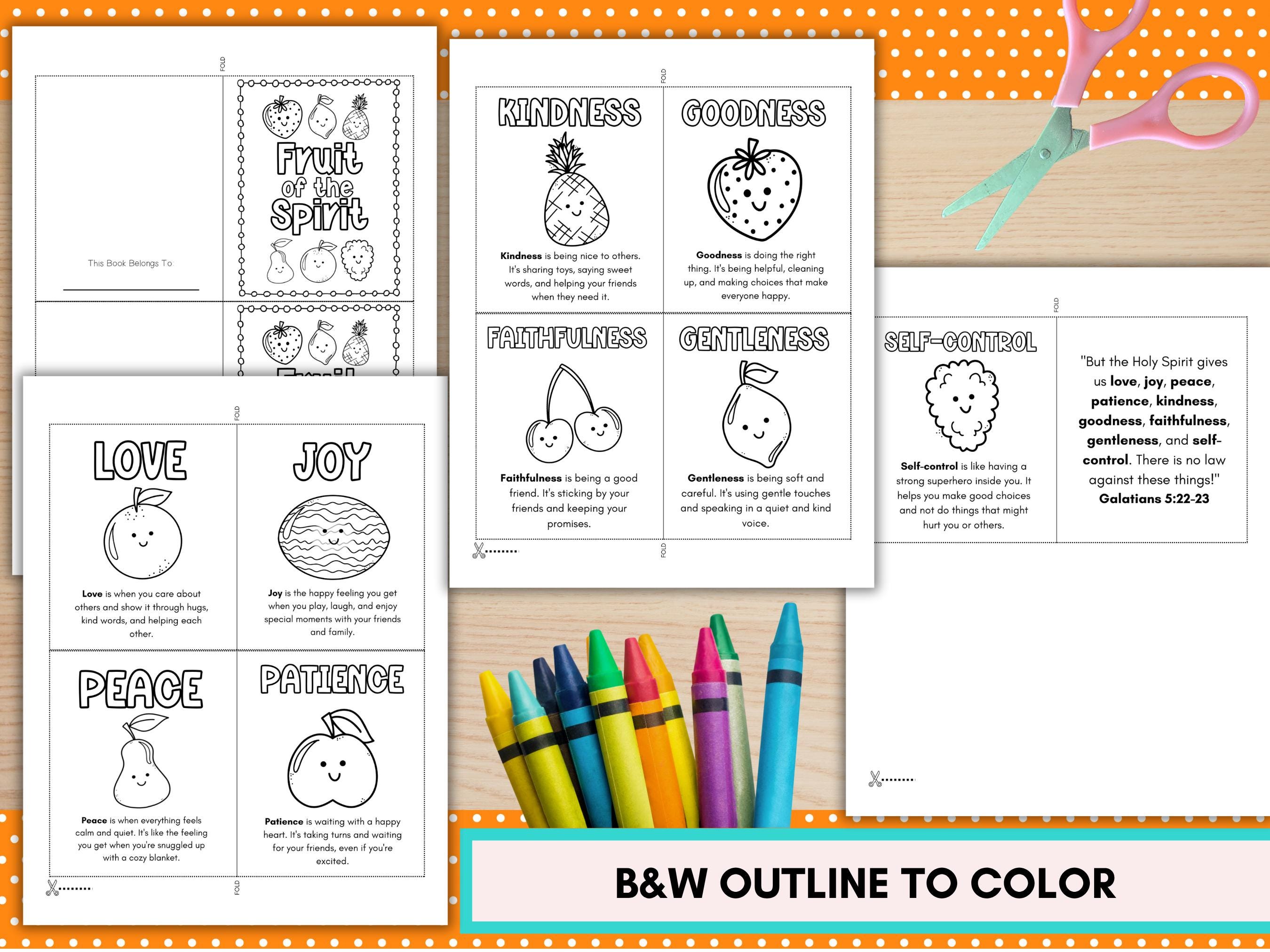 Printable Fruit of the Spirit Mini Book for Kids, Fruits of the Spirit ...