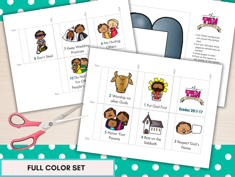 The Ten Commandments Bible Mini Book, Bible Craft for Kids, Christian ...