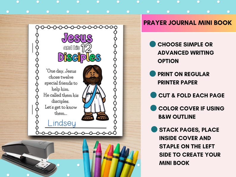 Printable Jesus and His Disciples Mini Book for Kids, 12 Disciples ...