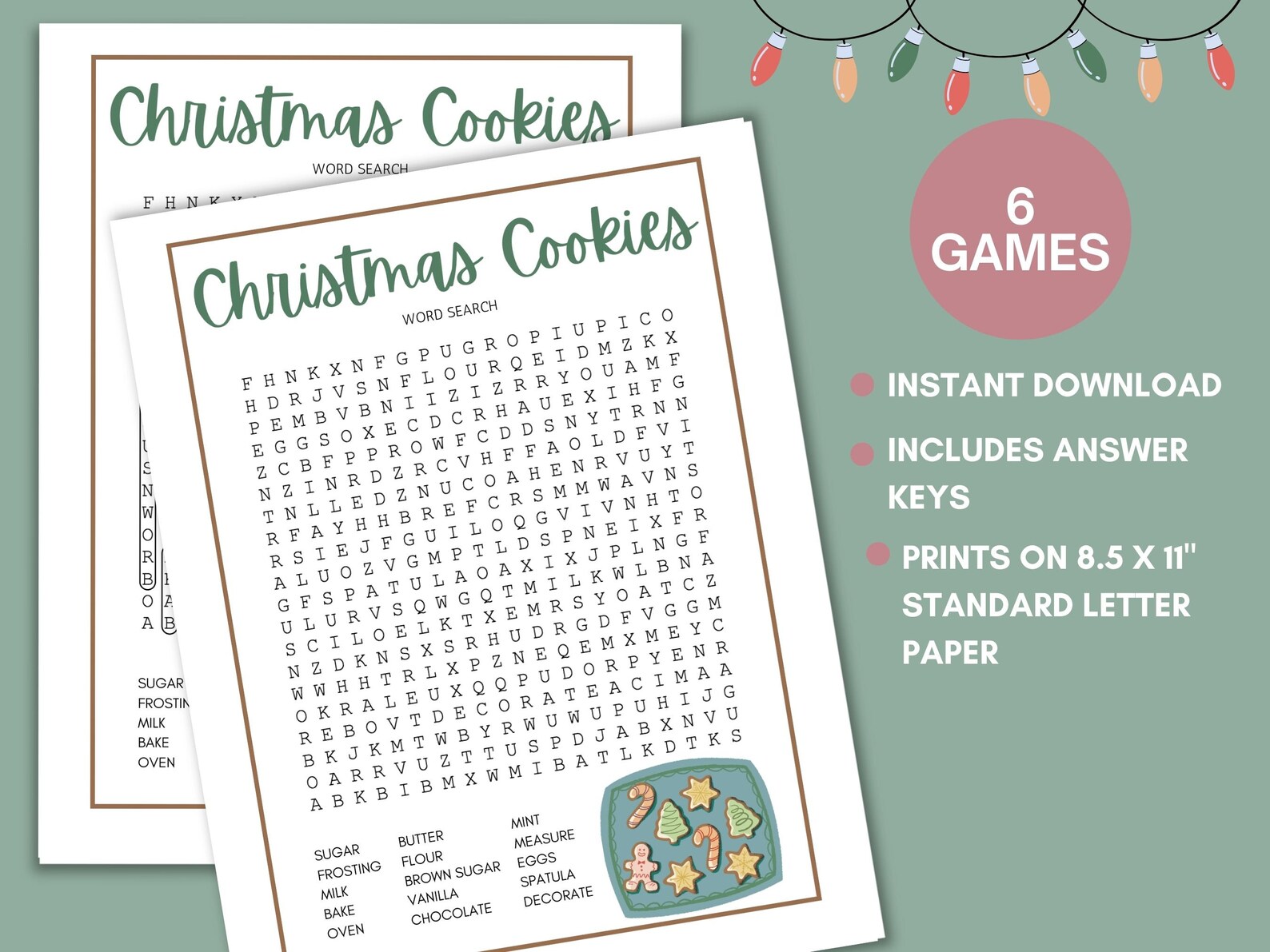 Christmas Word Search Bundle, Holiday Word Searches, Nativity Word ...